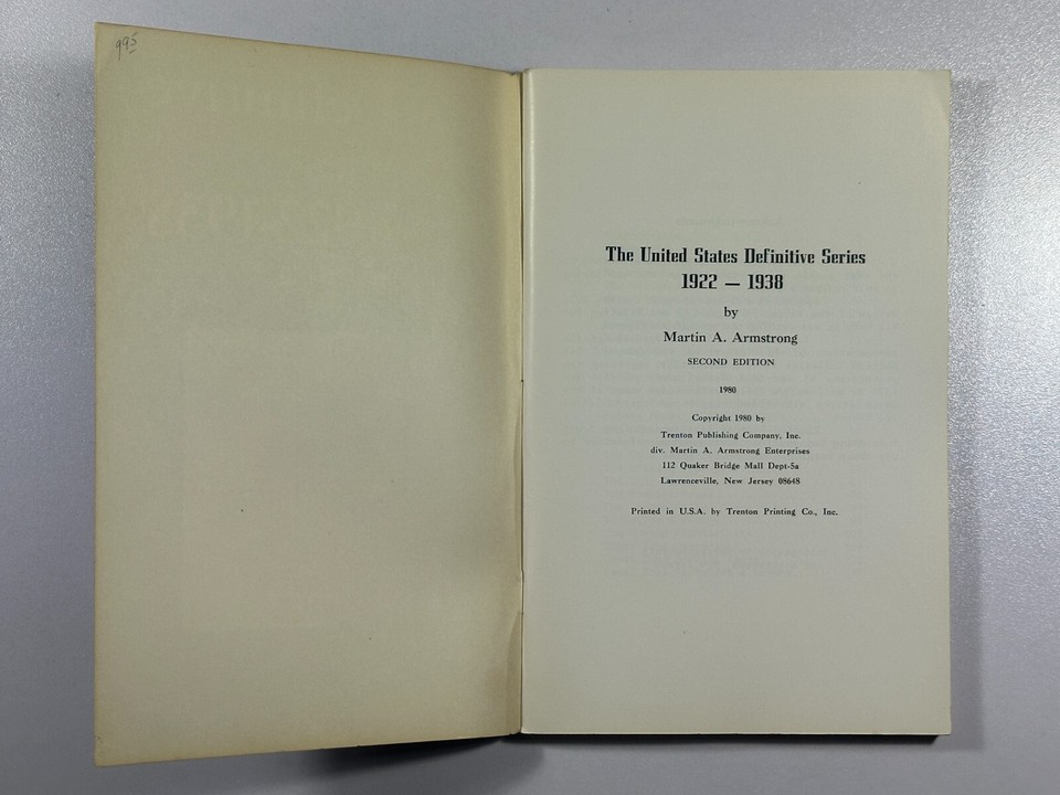 US Definitive Series 1922-1938, Martin A. Armstrong, Second Edition ...