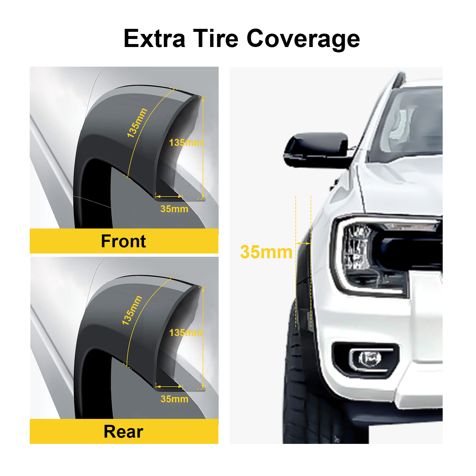 For Next-Gen Ford Ranger Wildtrak 2022-2025 Fender Flares Wheel Arch ...