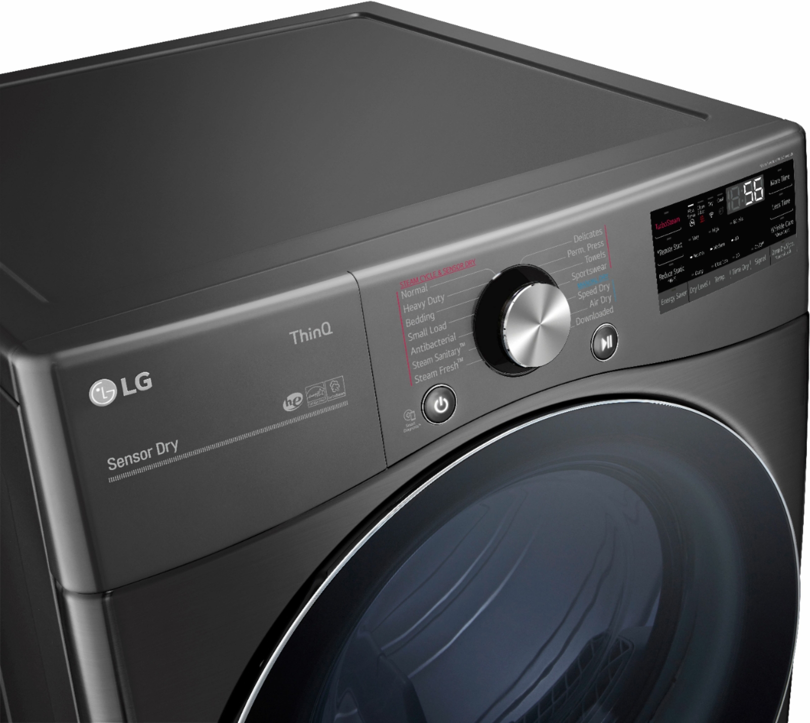 LG DLEX4200B 7.4 Cu. Ft. Stackable Smart Electric Dryer with Steam ...