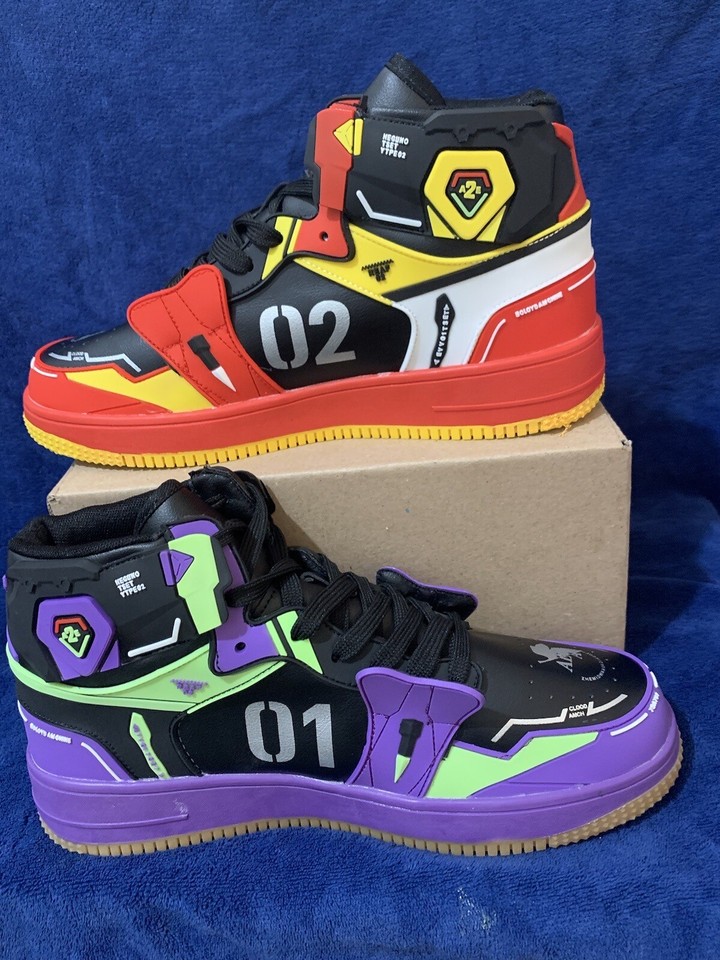 Custom AJ1 Evangelion Unit1-2 anime sneaker artwork shoes sizeUS10M ...