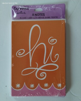 Package of 8 Blank Hallmark Expressions Note Cards Greeting Says Hi ...