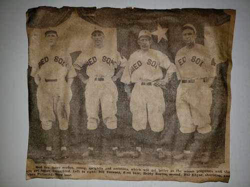 Red Sox Bobby Reeves Bill Sweeney Hal Rhyne Urbane Pickering 1931 ...