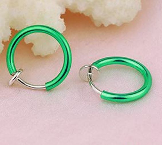 1 Pair Spring Clip On Hoop,Ear Ring,Earrings,Ear Bone Ear Cuff ½" 13MM ...