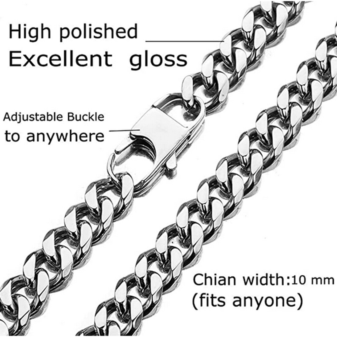 Mens Necklace Xxxtentacion Choker Hip-hop Stainless Steel Silver Cuban ...