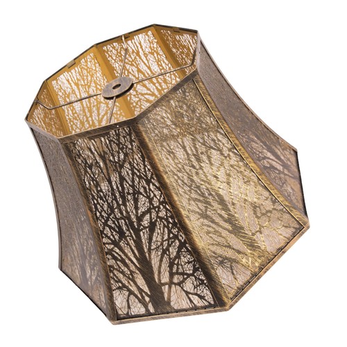 Beveled Octagon Big Lampshades, Metal Etched Forest Large Lamp Shade ...
