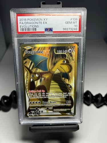 2016 Pokémon XY Evolutions #106 Dragonite EX Gold Full Art PSA 10 Gem ...