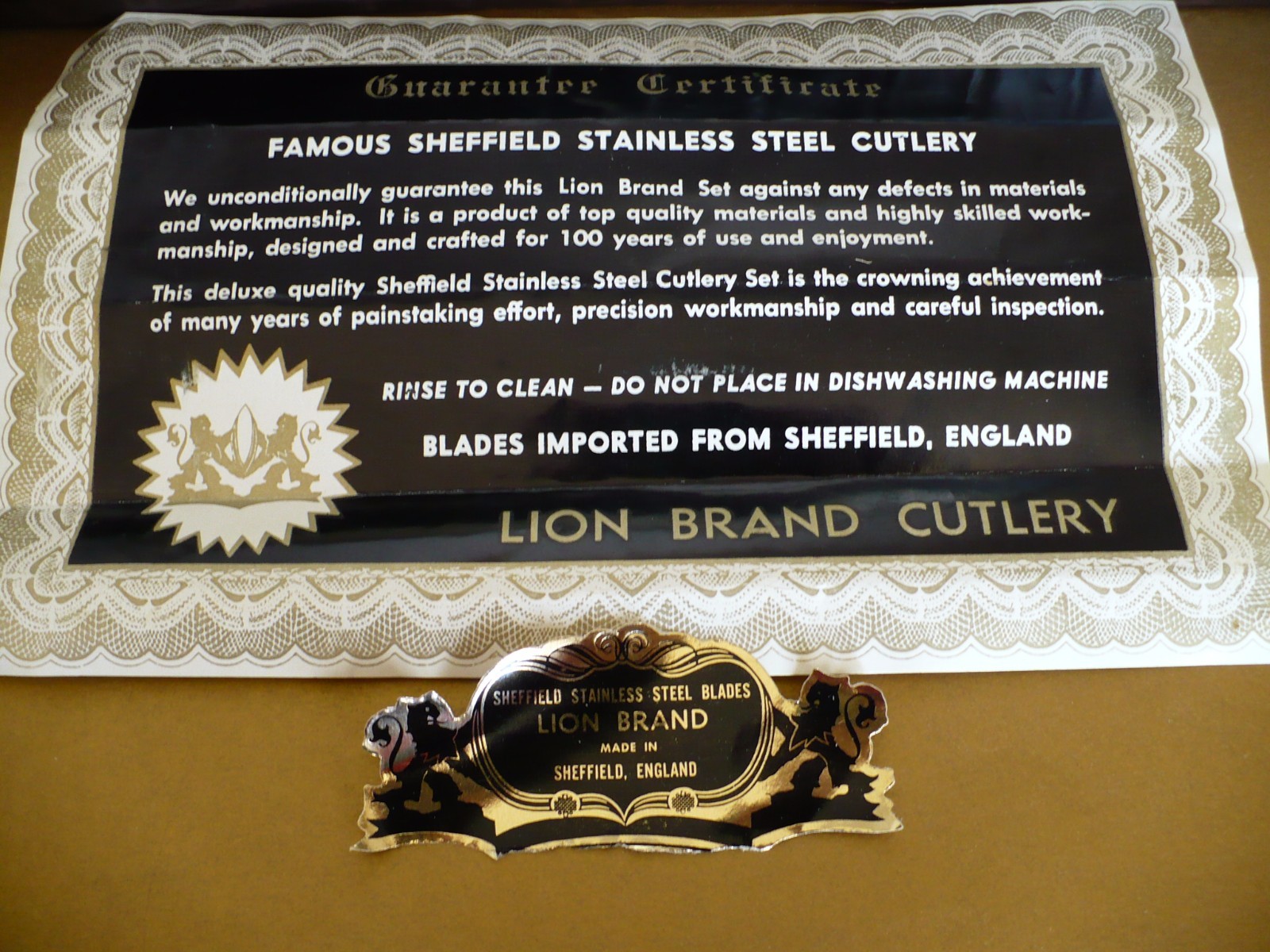 VTG George Wood & Sons Sheffield England Lion Brand Cutlery Stainless ...