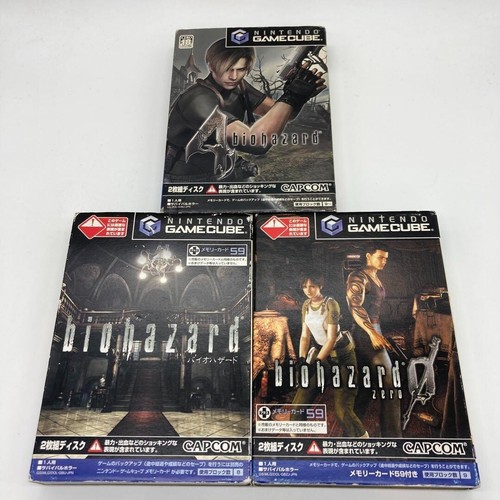 3 Lot Nintendo GameCube Biohazard Resident Evil 0 1 4 Set Japan GC NTSC ...