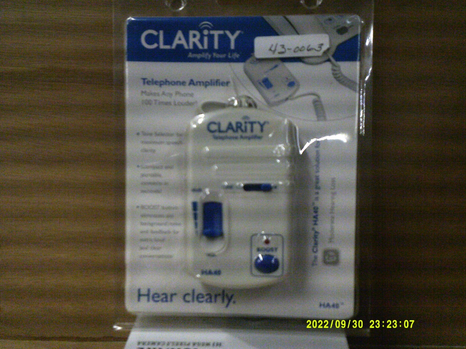 Clarity Telephone Amplifier: Model HA40 - Handheld Volume Control (New ...