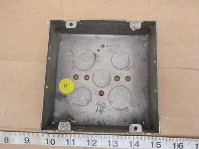 Steel City 4-11/16" Square 1½", 2⅛", 2¼" 2-Gang Electrical Box Lot of 6 ...