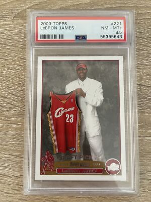 2003-04 Topps Basketball #221 Lebron James RC Rookie Card PSA 8.5 NM ...