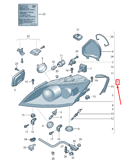 Audi Tt 8J0 Bi-Xenon HEADLIGHT Right 8J0941030H Top for sale online | eBay