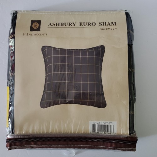 HiEnd Accents ASHBURY Euro Sham 27x27 Black Woven Tweed Pillow Cover ...