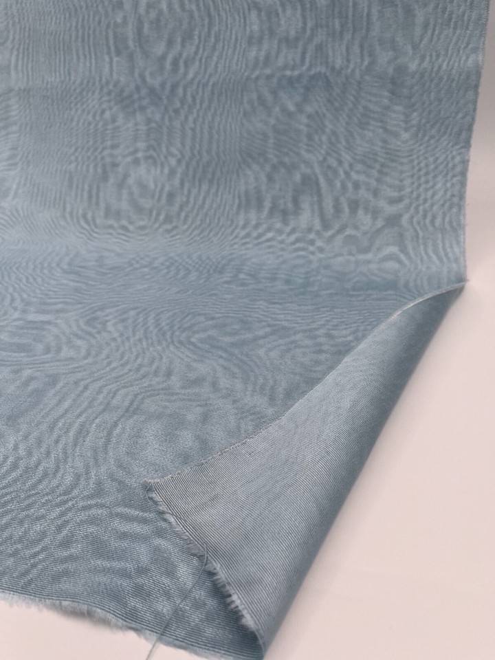 Light Blue Silk Moire Fabric By 2 Meters, Watermark Patterned Shantung ...
