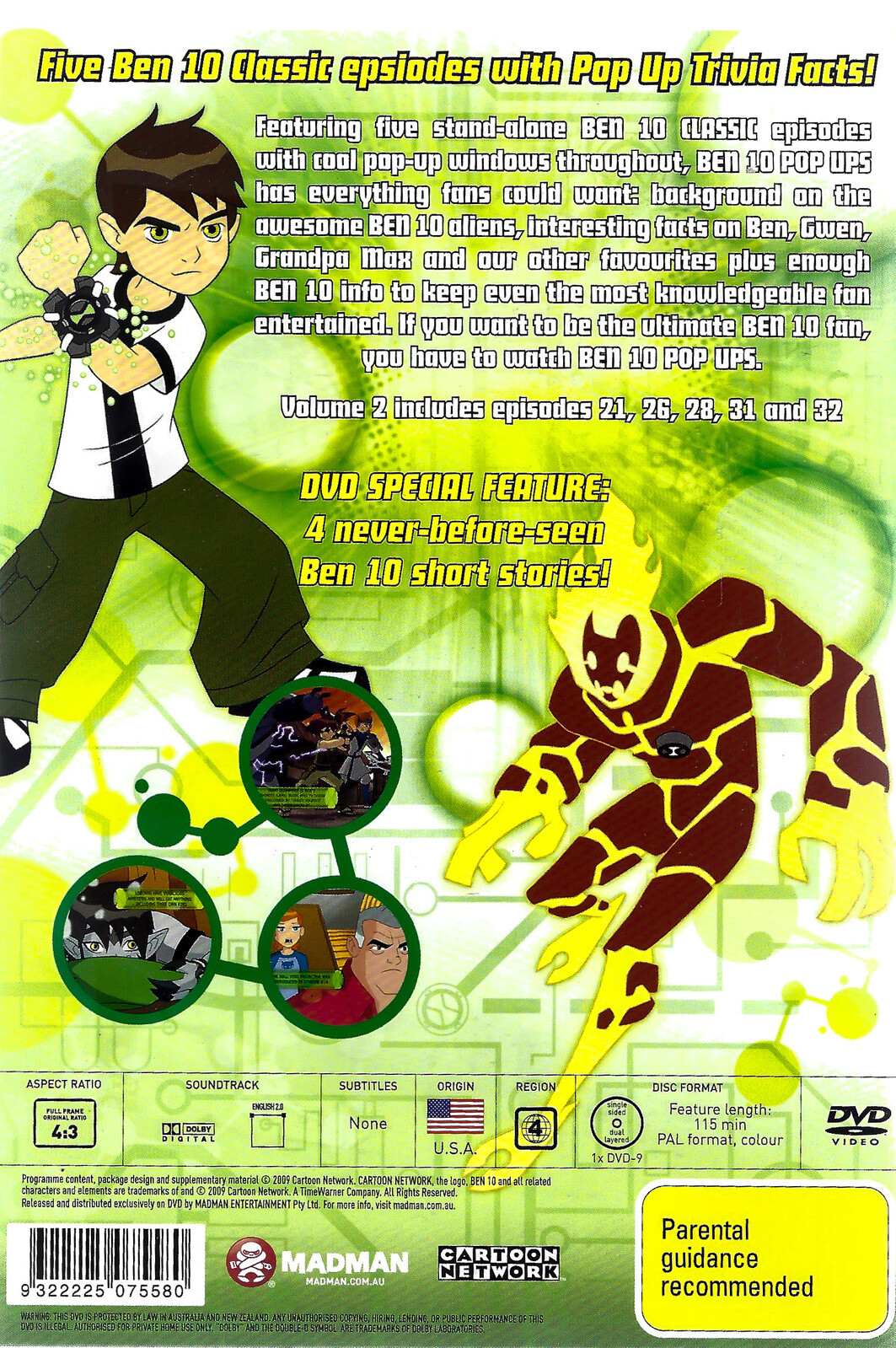 Ben 10 Special Edition with Pop Up Trivia! Volume 2 -Kids DVD Series ...