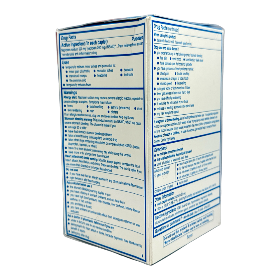 Aleve Pain Reliever/Fever Reducer 220mg -270 Caplets- NEW IN BOX ...