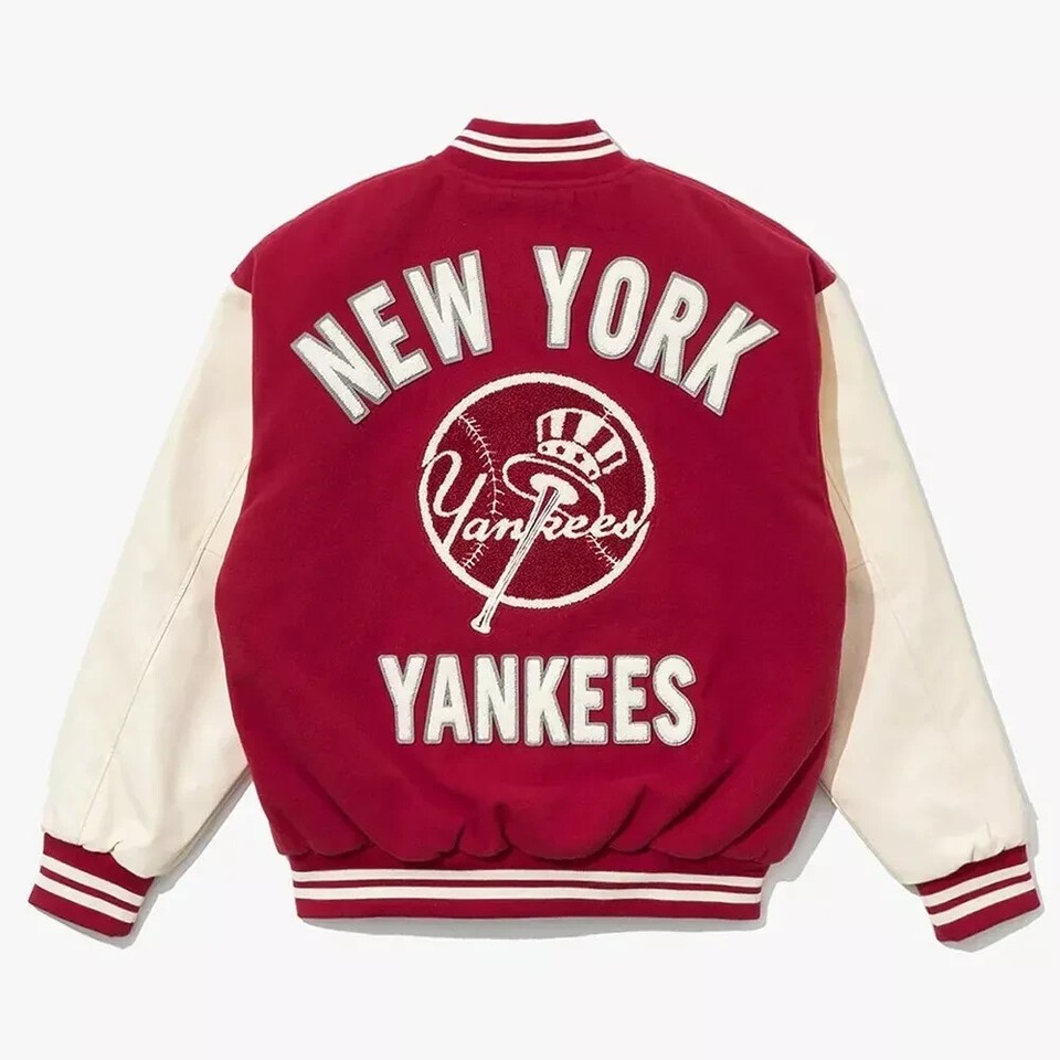 New York Varsity Premium Wool And Real Leather Sleeves Yankees Letterman Jacket | eBay