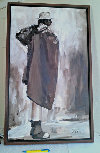 Vintage Modern Oil Painting G. Whitney Native American Peru Full Length ...
