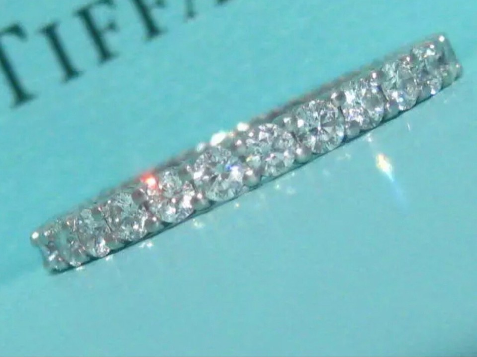 $8.2K TIFFANY & CO. FOREVER EMBRACE DIAMOND RING 2.2MM ETERNITY WEDDING ...