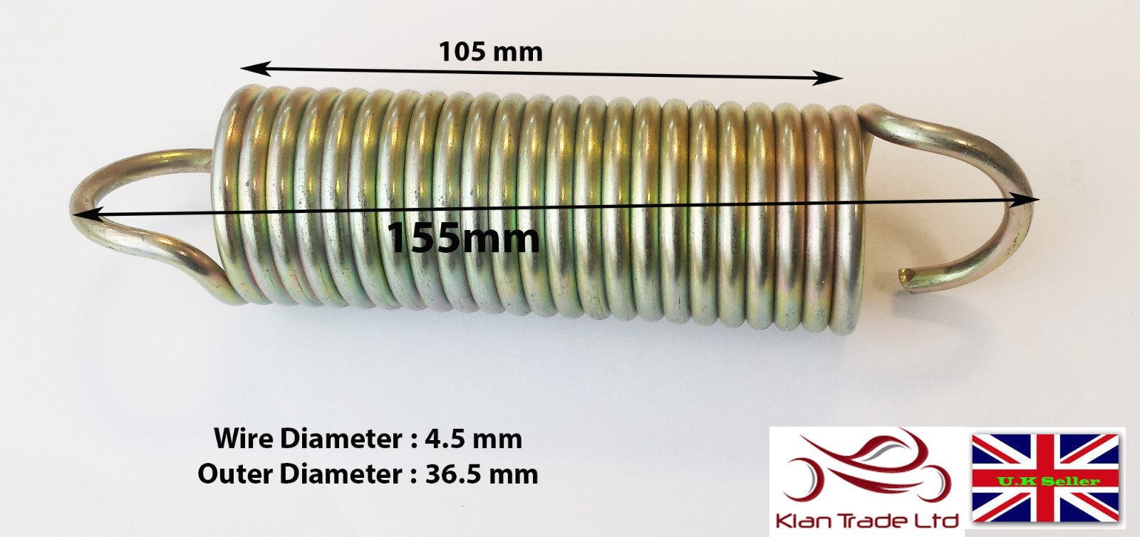 Expansion Extension Tension Spring Various Sizes Taught Weak Motorbike ...