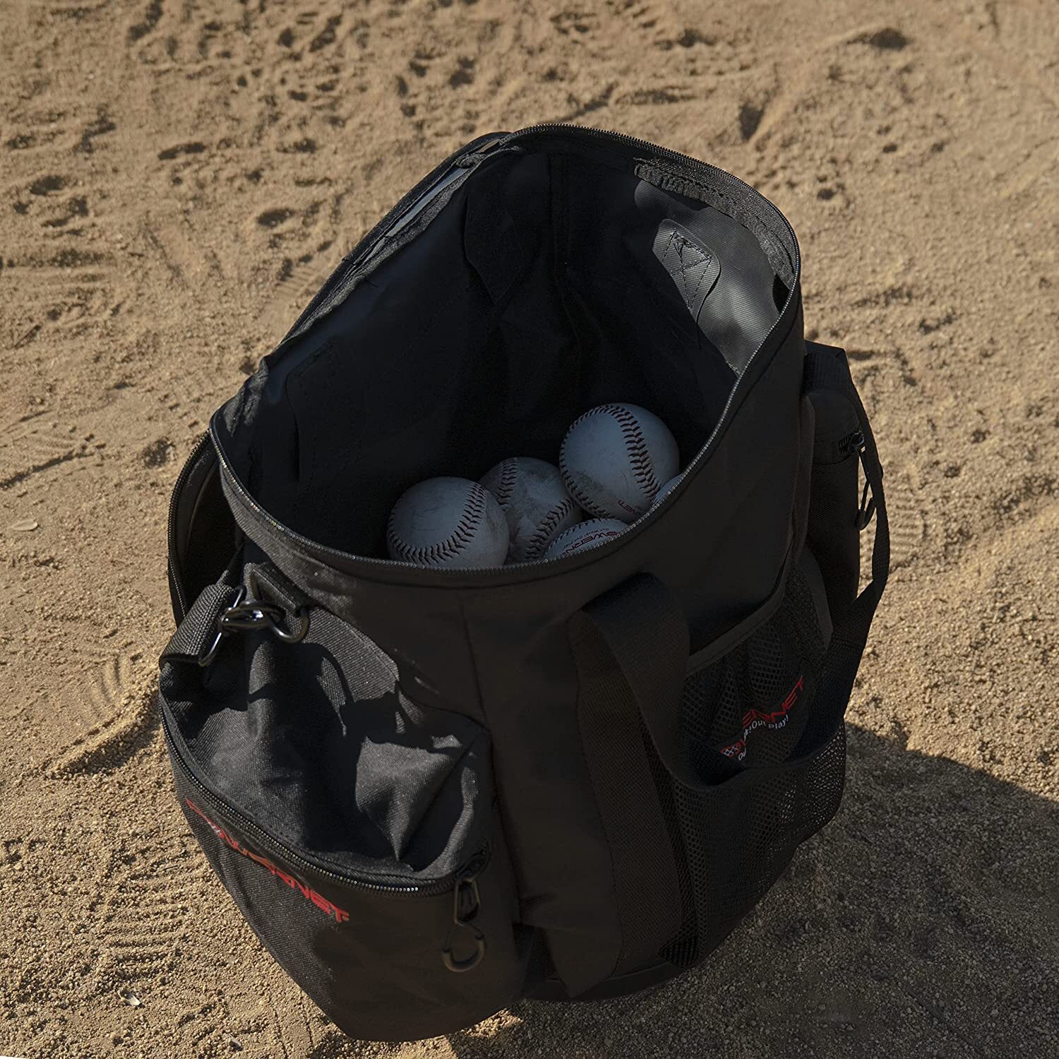 PowerNet Soft Material Baseball Ball Bucket Carrier Bag w/ 2 Carry ...