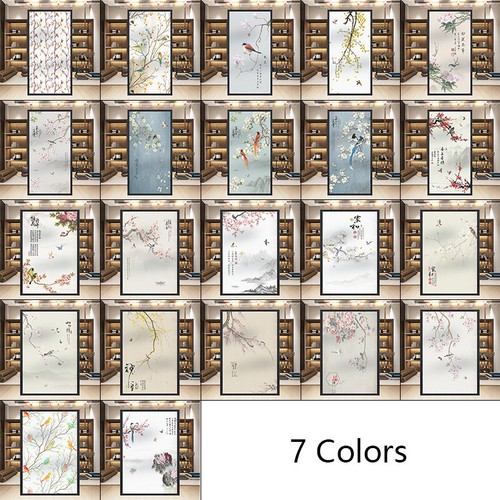 Chinese Style Classicl Window Decal Flower Birds Static Cling Stickers ...