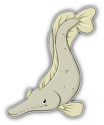 Happy Alligator Gar Cartoon Car Bumper Sticker Decal 4'' x 5'' | eBay