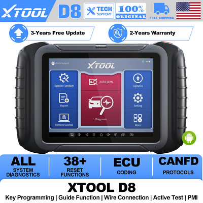 XTOOL D8 Auto Bidirectional Scanner Full System Diagnostic CANFD Key Coding Tool | eBay