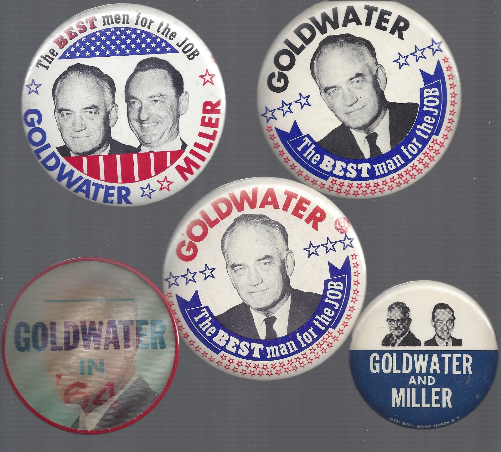 1964 GOLDWATER & MILLER - LARGER SIZE CAMPAIGN BUTTONS - GROUP D | eBay