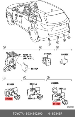 OE retainer, ultrasonic sensor, rear corner, 8934842190 for TOYOTA ...