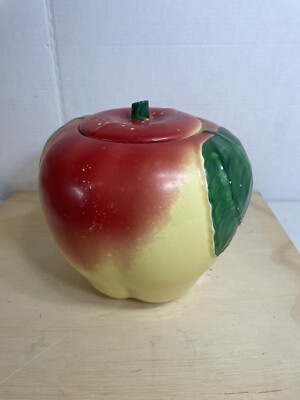 Vintage Hull Apple Grease Jar Canister Container Blushing Apple With ...