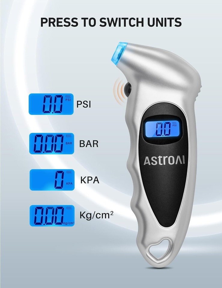 AstroAI Tire Pressure Gauge Digital 0-150PSI, 4 Units for Car Truck ...