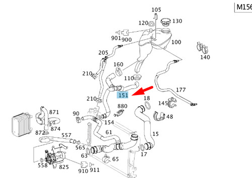NEW MERCEDES-BENZ S W221 AMG EXPANSION TANK FILLING HOSE A2215012484 ...
