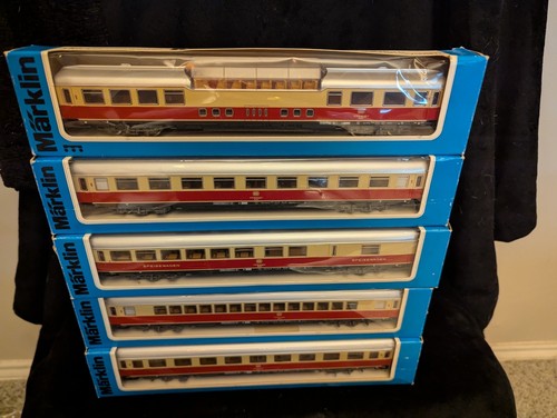 Lot Vintage MARKLIN HO Train Passenger Cars in Boxes 4095, 4096, 4097 ...
