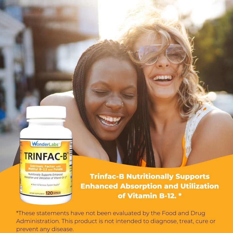 Vitamin Trinfac B 120 Count Intrinsic Factor Folic Acid Methylcobalamin ...