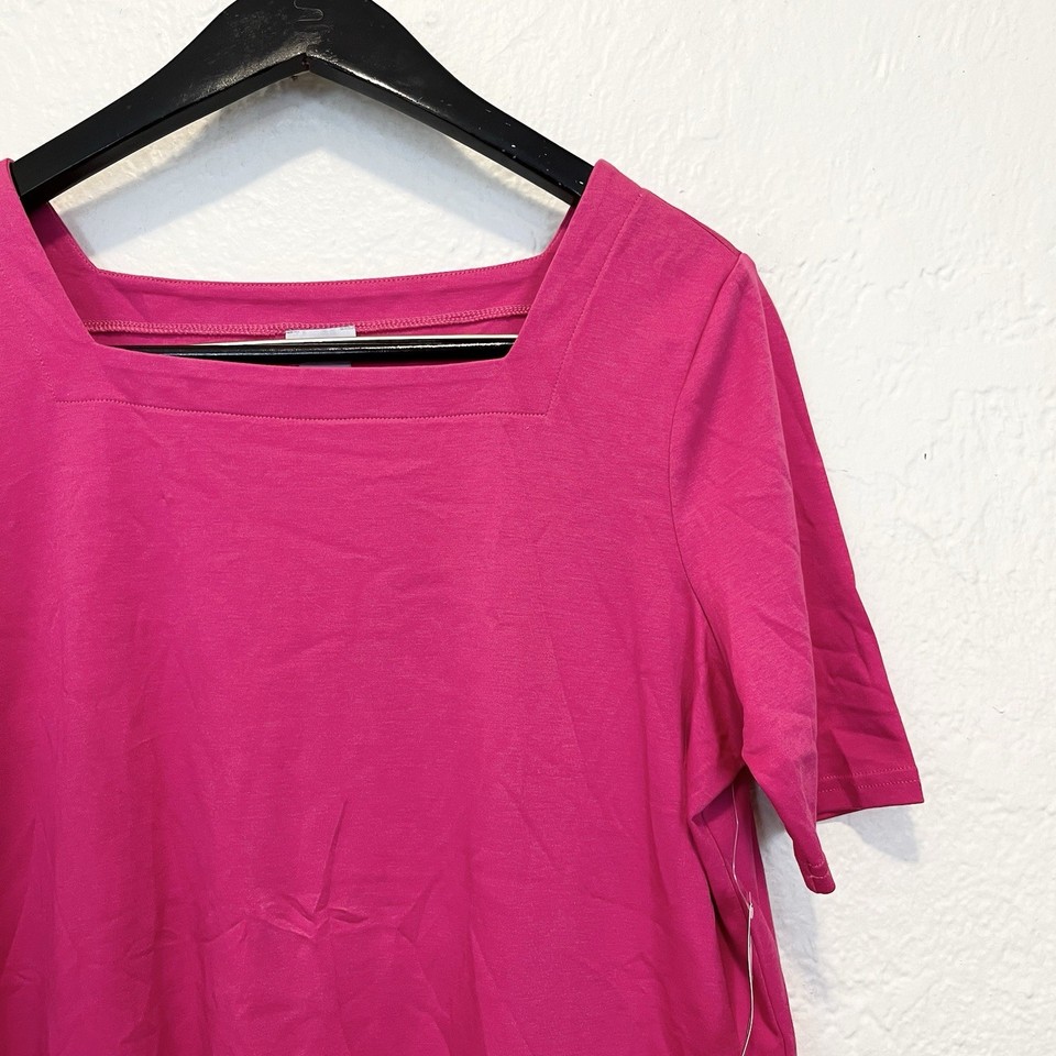 Chico's NWT Tunic Shirt Top Pink Pocket Square Neck size 1P Medium ...