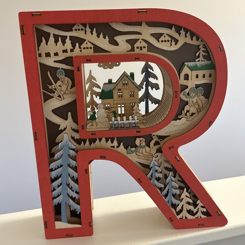 Anthropologie Wonderland Scene Monogram Light-Up Holiday Letter R - NEW ...
