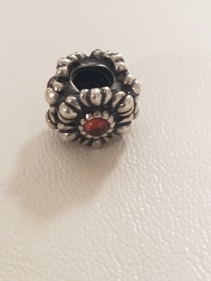Pandora 925 ALE January Garnet Sterling Birthday Blooms Bead Charm ...