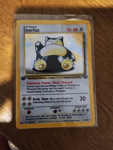 Pokémon TCG Snorlax Jungle 11/64 Holo 1st Edition Holo Rare | eBay