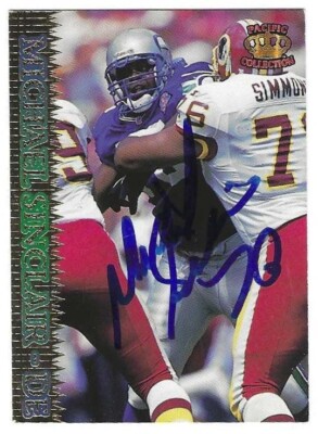 Autographed 1995 Pacific #365 MICHAEL SINCLAIR Seattle Seahawks card w ...