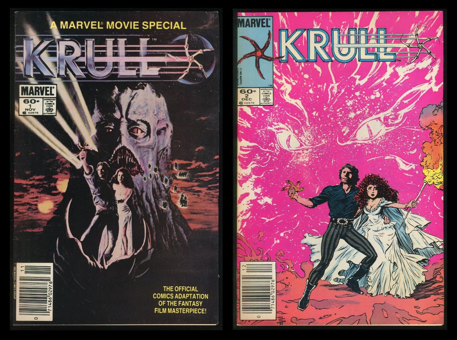 Krull Marvel 1983 Movie Adaptation Comic Set 1-2 Lot cult film Bret ...