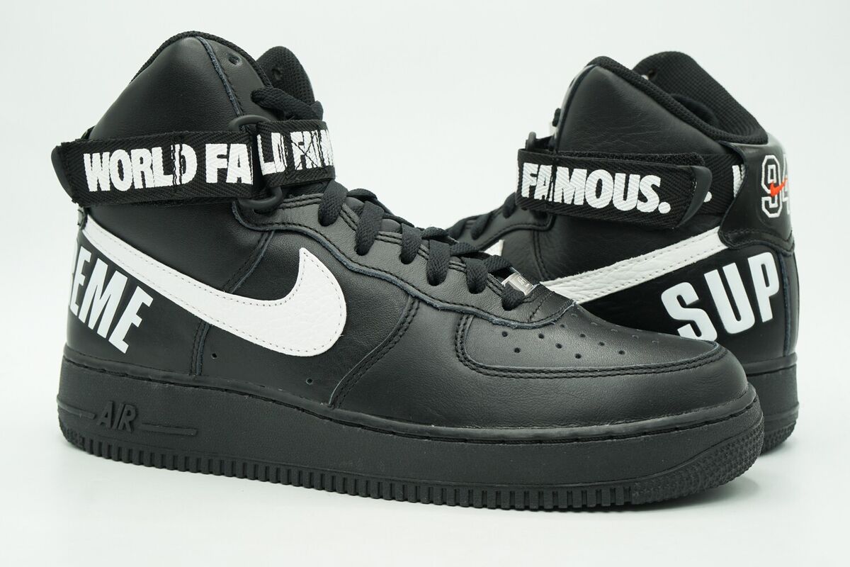 NIKE AIR FORCE 1 HIGH NEW SIZE 9 SUPREME WORLD FAMOUS BLACK NIKE AIR FORCE 1 HIGH NEW SIZE 9 SUPREME WORLD FAMOUS BLACK