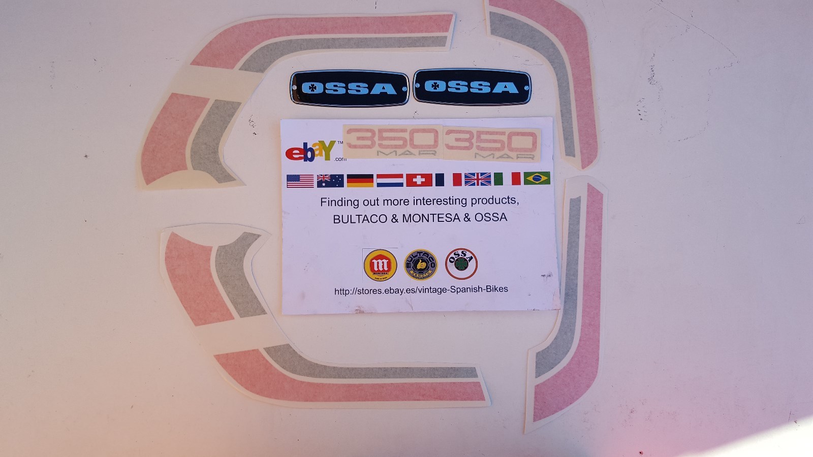 OSSA MICK ANDREWS DECALS KIT NEW OSSA MAR 350 DECALS KIT OSSA MICK ...