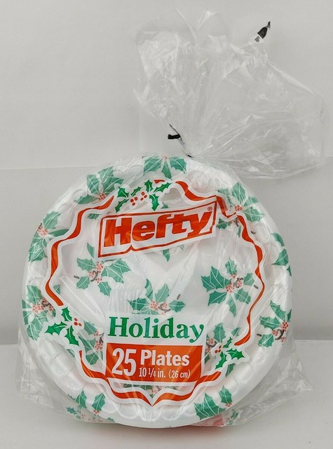 Vintage Hefty 2000 Holiday Foam Christmas Plates - 25 10In. Plates ...