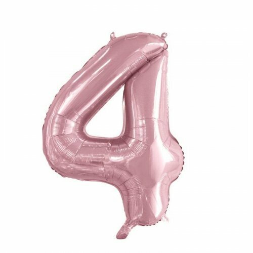 Light Pink Number 4 Foil Supershape Balloon (34in,/85cm) Pk 1 | eBay ...