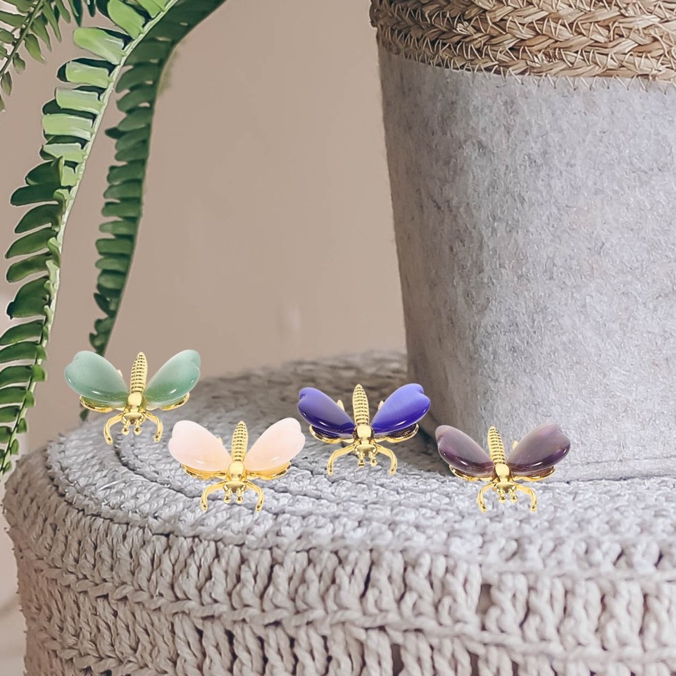 4 Pcs Desk Butterflies Figurines Crystal Glass Butterfly Ornaments ...