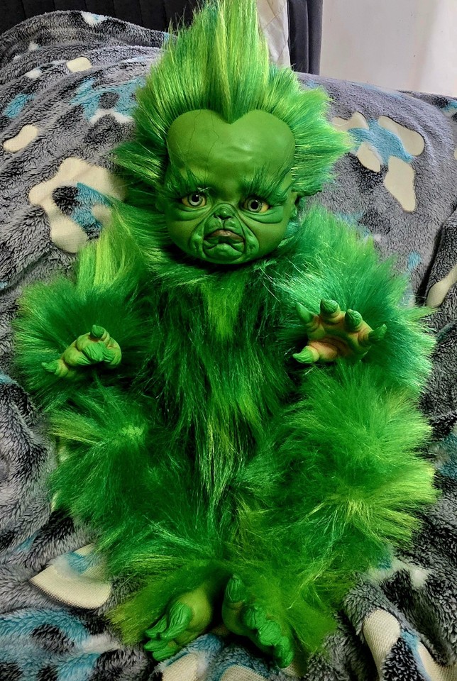 Ooak Jolly Grinch Reborn Doll Hand Rooted And Painted! | eBay