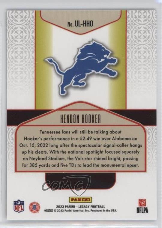 2023 Panini Legacy Under the Lights Hendon Hooker #UL-HHO Rookie RC | eBay