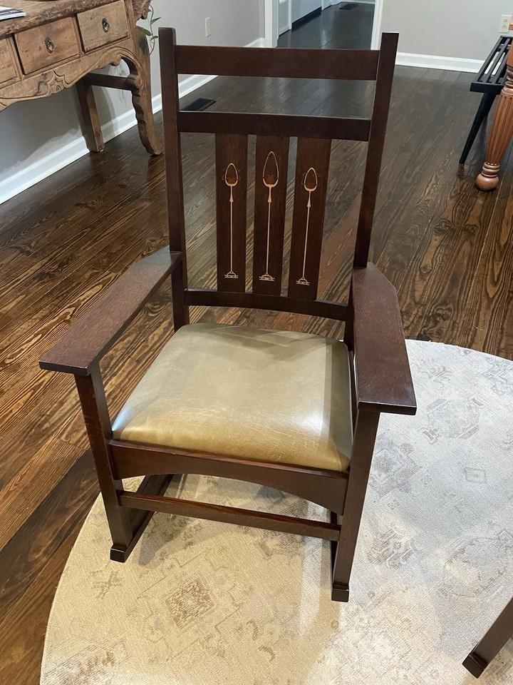 STICKLEY INLAY Harvey Ellis Mission Arts & Crafts Rocking Chairs | eBay