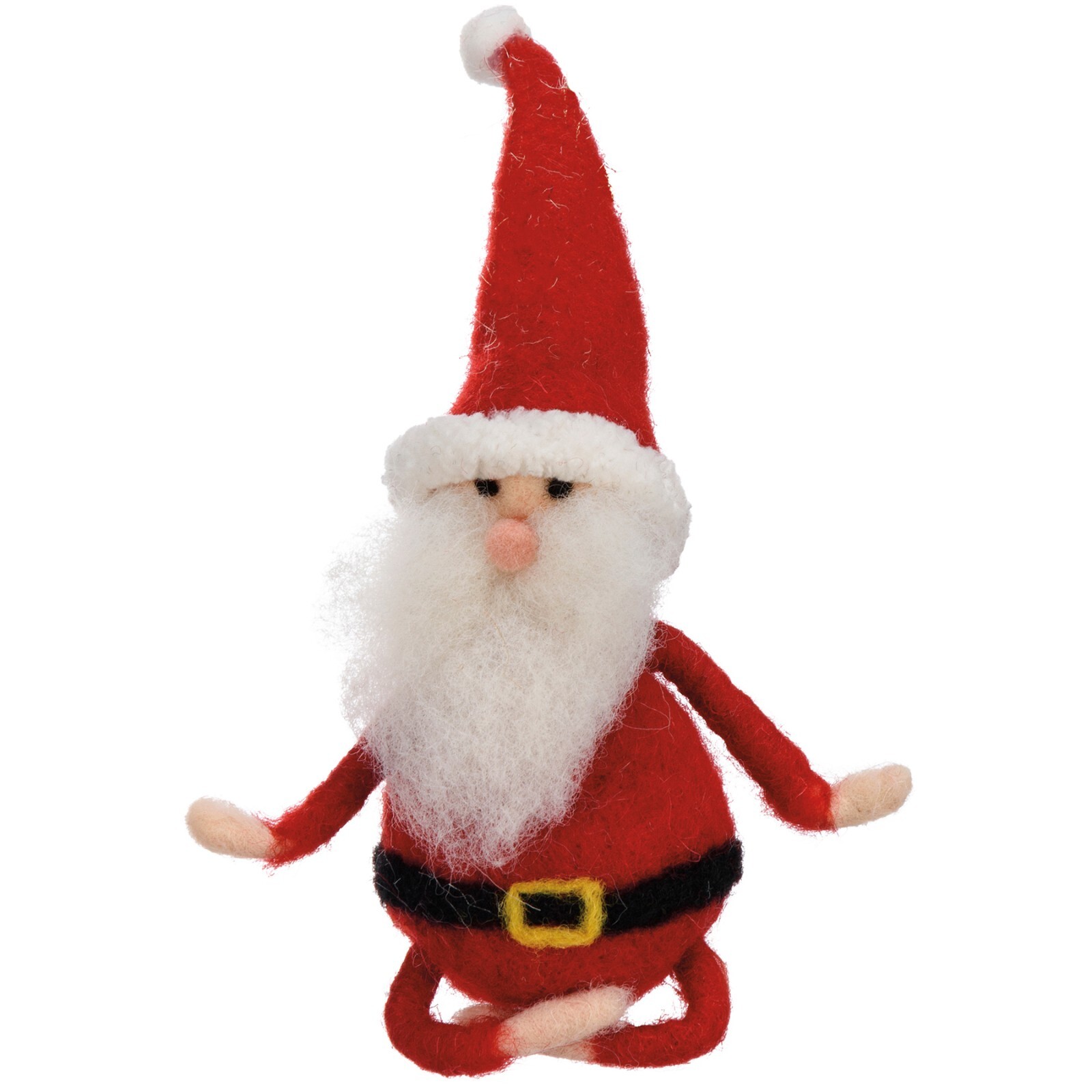 Primitives By Kathy Felt Yoga SANTA Ornament Set 3 Holiday Christmas ...